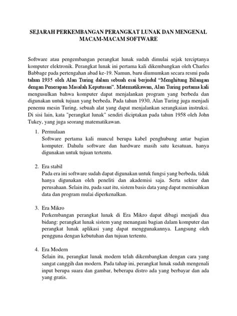 Sejarah Perkembangan Perangkat Lunak Pdf