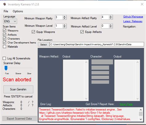 Bug Failed To Initialize Tesseract Engine · Issue 366 · Andrewthe13thinventorykamera · Github
