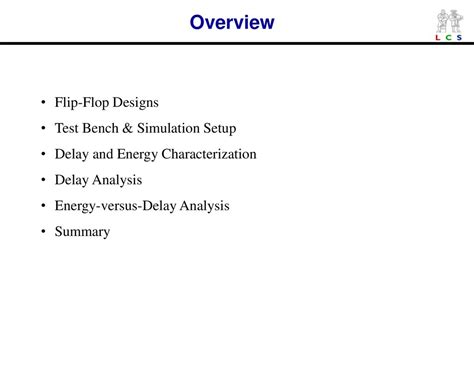 Load Sensitive Flip Flop Characterization Ppt Download