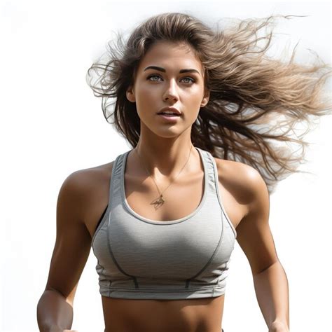 Premium Ai Image A Young Girl Goes In For Sports Fitness Isolated