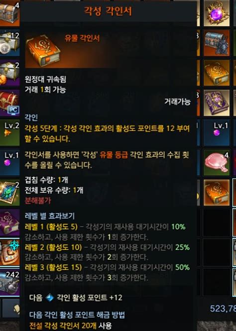 시즌 첫 유물 각인서 로스트아크 에펨코리아