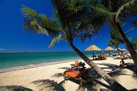 People Sunbathing On A Palm Beach Bali License Image 70022191