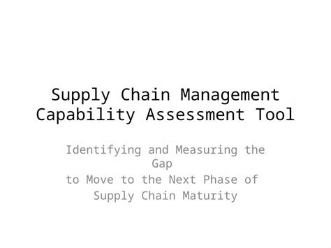 Pptx Scm Capability Assessment Tool Dokumentips