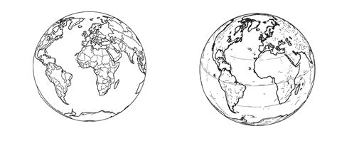 Globe Terrestre Dans Un Dessin Au Trait Continu Vecteur Premium