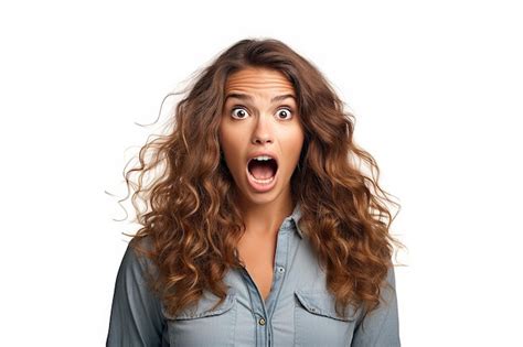 Premium Ai Image Surprised Woman With Wide Opened Eyes