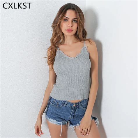 Cxlkst Women See Through Lace Patchwork Slim Casual Tank Camisoles 2017