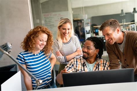 Software Engineers Working On Project And Programming In Company Business People Concept Stock