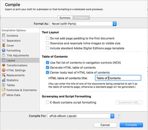 Scrivener Table Of Contents The Easy Way Scrivenerville