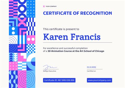 Modern And Streamlined Certificate Of Recognition Template