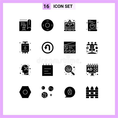 Solid Glyph Pack Of Universal Symbols Of Power Energy Laptop Cook