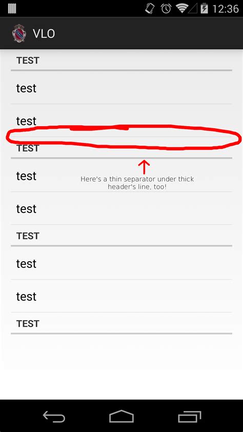 Java Listview Headers Without List Item Separators Stack Overflow