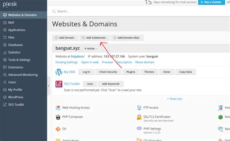 Add Subdomain On Plesk Sys Opsid