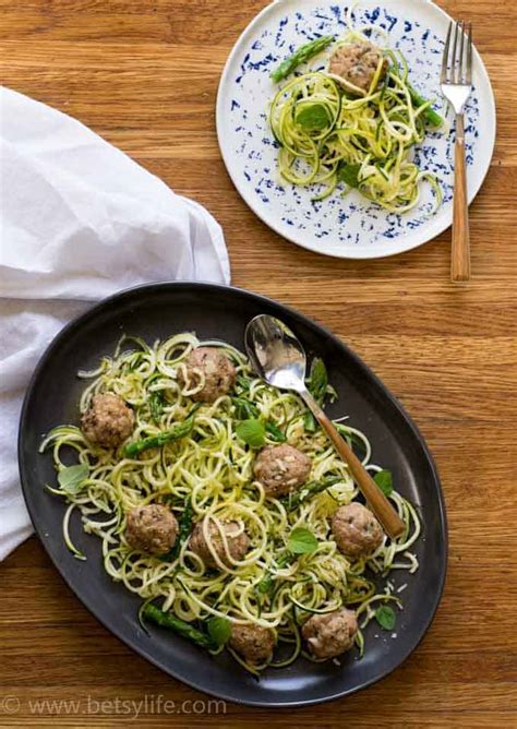 Turkey Meatballs With Zucchini Spaghetti Betsylife