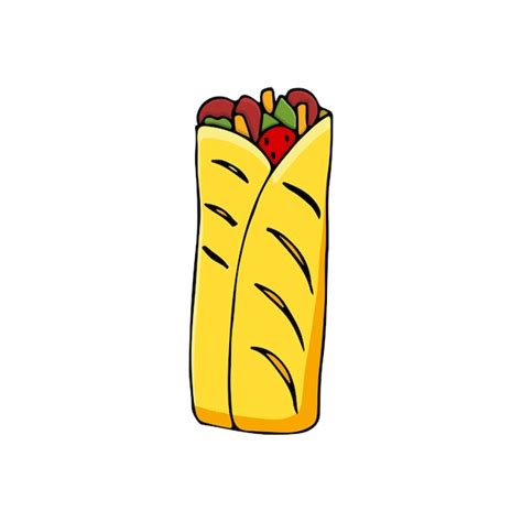 Premium Vector Shawarma Colorful Doodle Illustration In Vector
