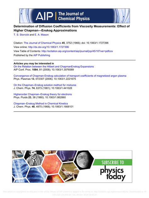 Pdf Determination Of Diffusion Coefficients From Viscosity Measurements Effect Of Higher