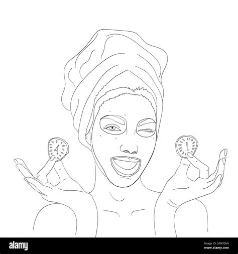 Young Woman Makes Face Mask Self Care Girl Stock Vector Image And Art