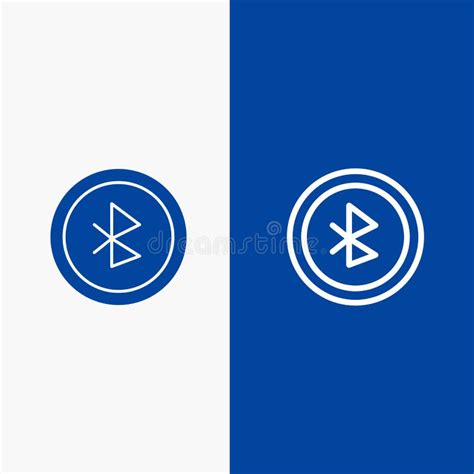 Bluetooth Ui User Interface Line And Glyph Solid Icon Blue Banner Line And Glyph Solid Icon