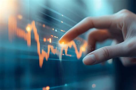 Finger Interacting With A Digital Data Graph Stock Illustration Illustration Of Displayed