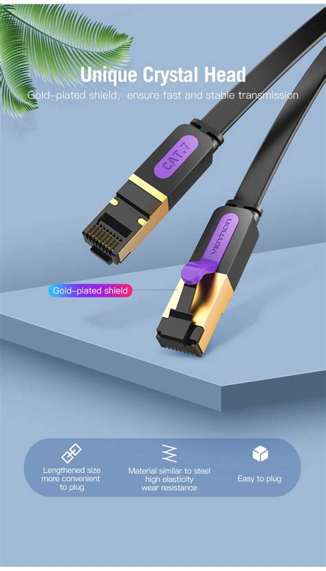 Vention Cat7 Ethernet Extension Cable Rj45 Cat7 Cat6 Male To Female Rj45 Ethernet Extender
