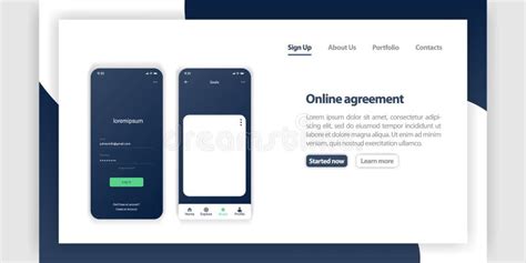Ui And Ux Application Interface Design With Phone Frame Stock Vector