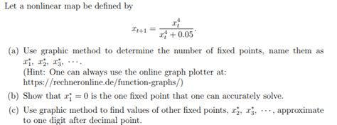 Solved Let A Nonlinear Map Be Defined By ー 005 A Use