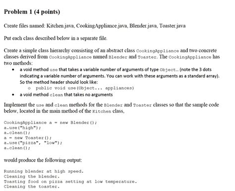 Solved Problem 1 4 Points Create Files Named Kitchenjava