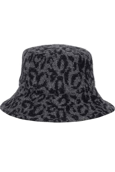 Leopard Print Wool Bucket Cloche Hat Stylish Winter Hats For Women