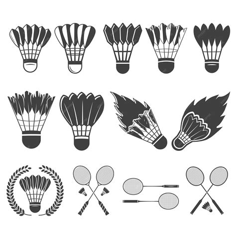 Premium Vector Vector Badminton Bundle Badminton Vector Cork Bundle
