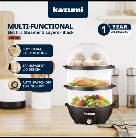 Kazumi Kz 100 Multi Functional Steamer 3 Layers 350w Boiler Cooker