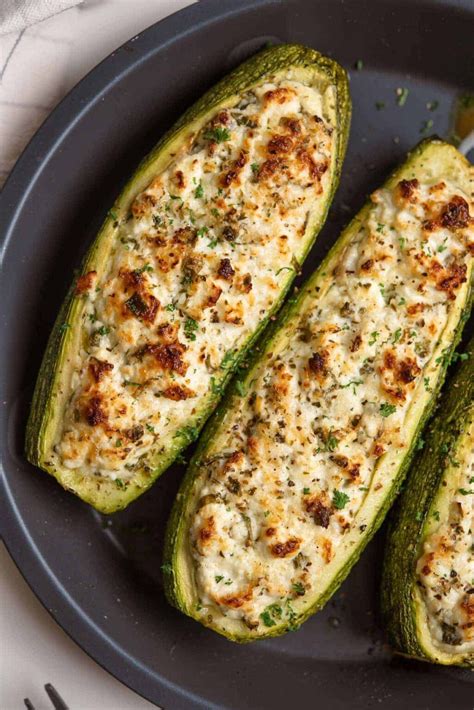 Vegetarisch Gefüllte Zucchini Mit Feta Einfaches Rezept
