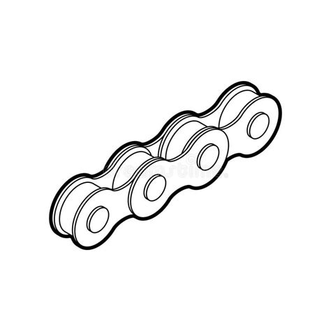 Bicycle Chain Part Isolated Vector Illustration Stock Vector