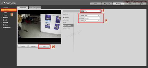 schedule infrared on off on dahua ip camera application system