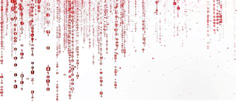 Red Binary Number Stream On White Premium Ai Generated Image