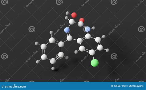 Oxazepam Molecule Molecular Structure Alepam Ball And Stick 3d Model