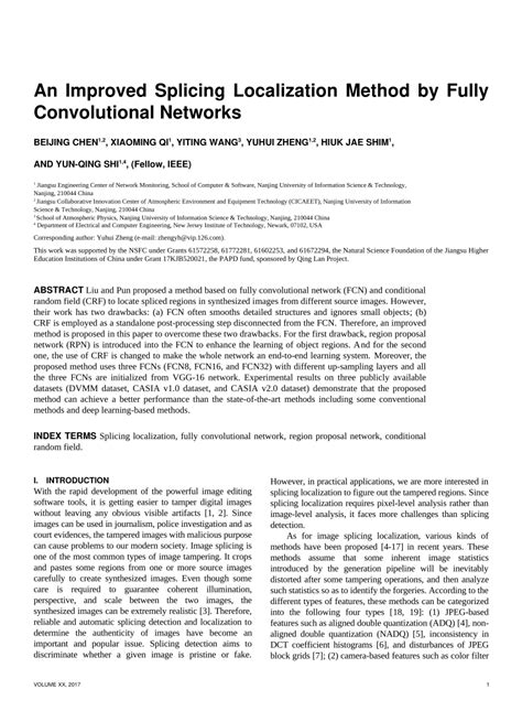 Pdf An Improved Splicing Localization Method By Fully Convolutional Networks