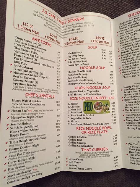 Js Cafe Menu Updated For 2025