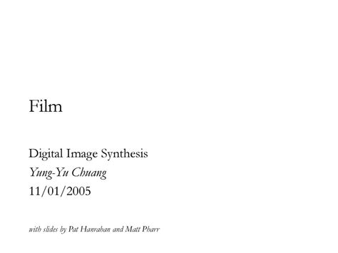 Digital Image Synthesis Yung Yu Chuang 11 01 Ppt Download