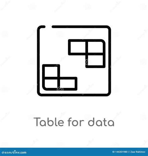 Outline Table For Data Vector Icon Isolated Black Simple Line Element Illustration From User
