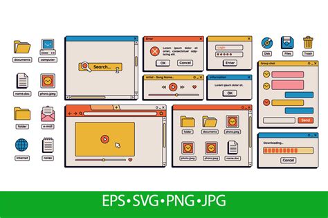 90s Retro Vaporwave Old Desktop User UI Graphic By Frogella Stock Creative Fabrica