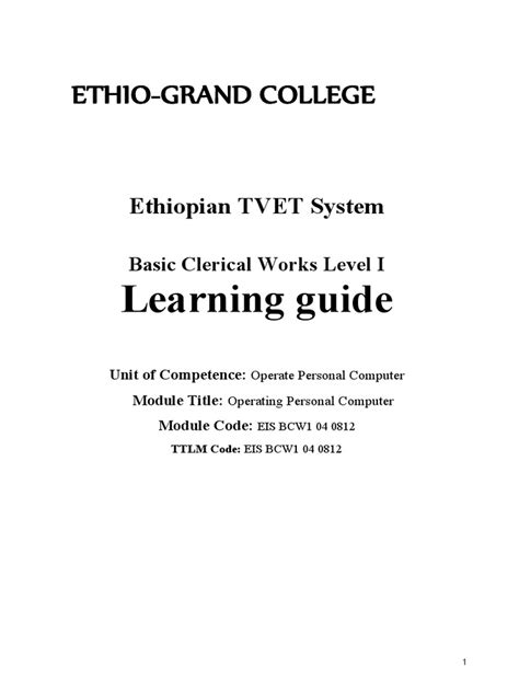 operate a personal computer pdf