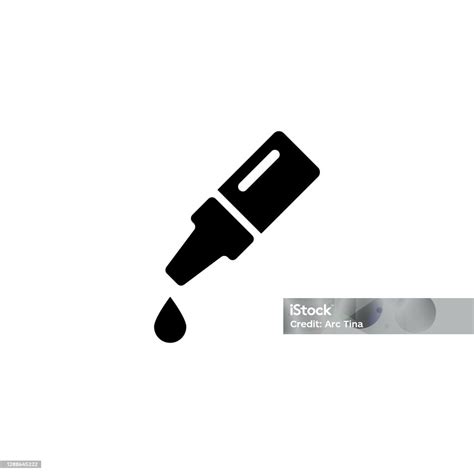 耳朵或眼滴醫療滴管瓶平面向量圖示插圖白色背景上的簡單黑色符號耳眼滴醫療滴管瓶標誌設計範本的網頁和移動ui元素向量圖形及更多眼藥水圖片 Istock