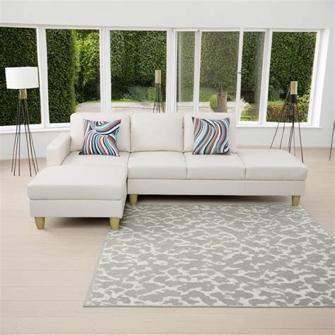 Hommoo L Shaped Sectional Couch Sofa Faux Leather Living Room