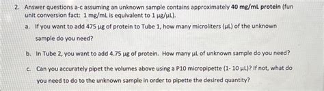 Solved Answer Questions A C Assuming An Unknown Sample Chegg