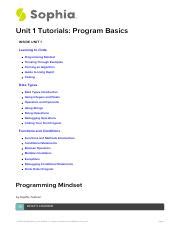 Unit 1 Tutorials Program Basics Pdf Unit 1 Tutorials Program Basics