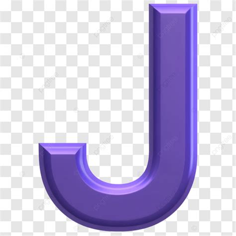 Glossy Purple Letter J Isolated On Black Background For Educational And