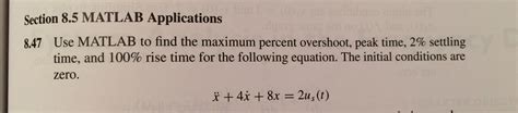 Solved Section 85 Matlab Applications 847 Use Matlab To