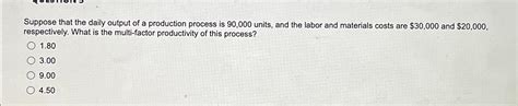 Solved Suppose That The Daily Output Of A Production Process
