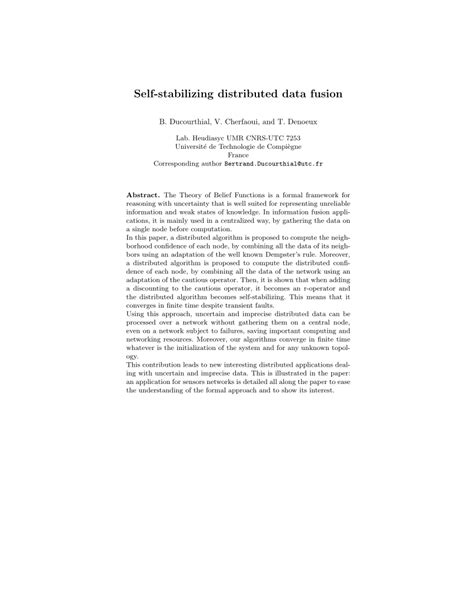 PDF Self Stabilizing Distributed Data Fusion