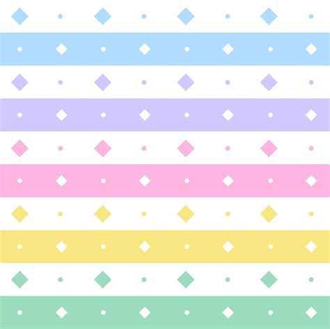 Rainbow Pastel Diamond Tilt Square Horizontal Line Stripe Dot Dash Line Circle Seamless Pattern