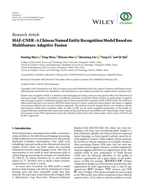 Pdf Maf Cner A Chinese Named Entity Recognition Model Based On
